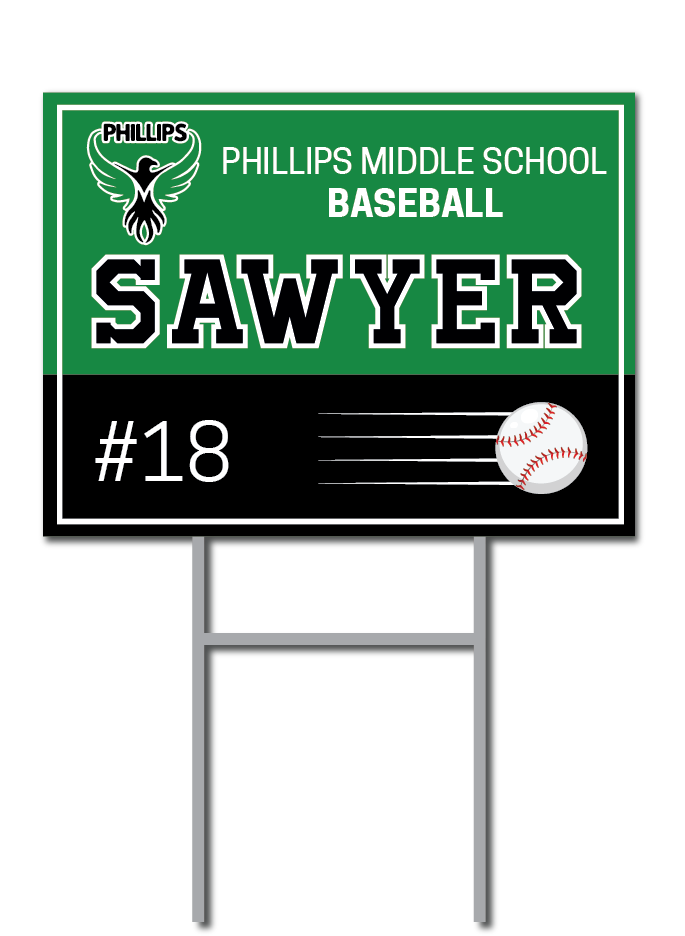 Custom Baseball Signs | Phillips Middle School – Signs Unleashed
