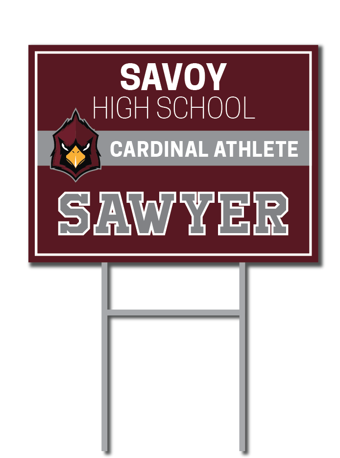 Custom Athlete Signs | Savoy Cardinals – Signs Unleashed