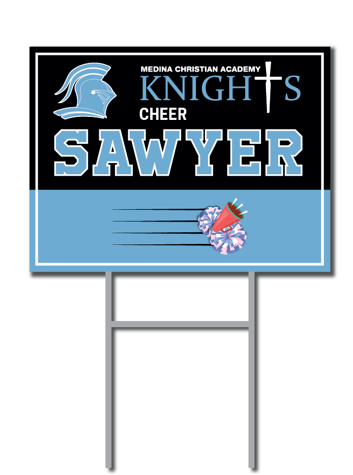 Custom Cheer Signs | Medina Knights – Signs Unleashed